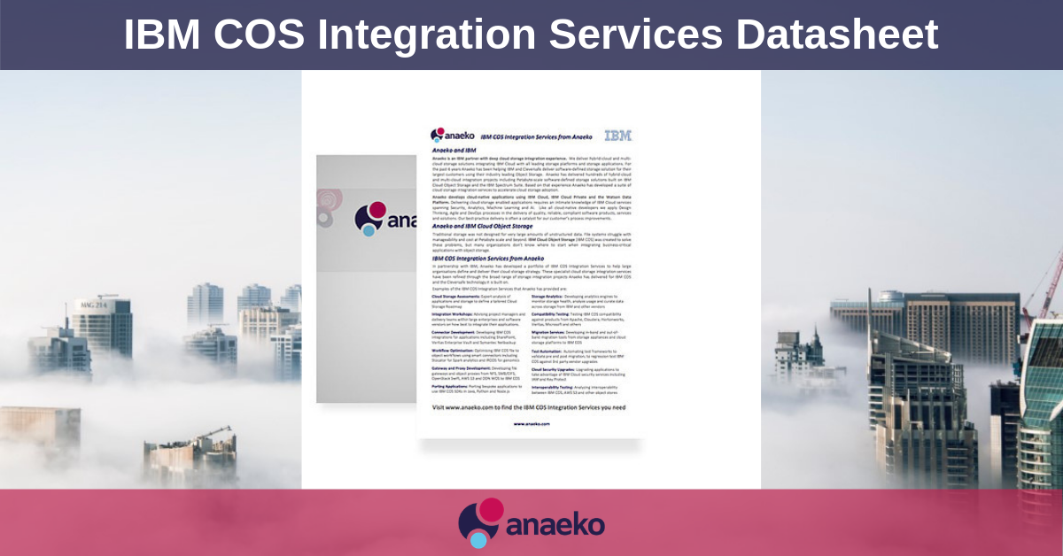IBM COS Integration Services Data Sheet